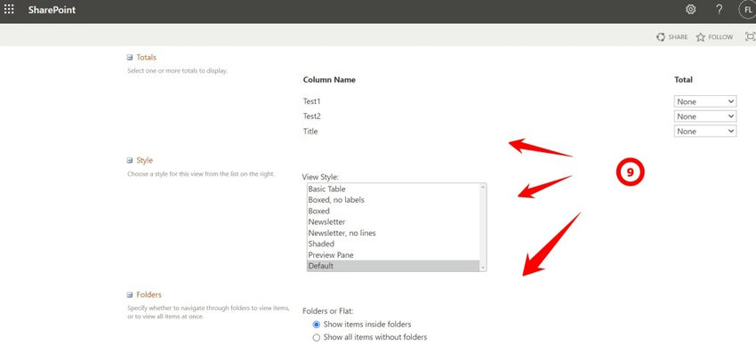 Creating Views for Lists or Libraries in SharePoint Online